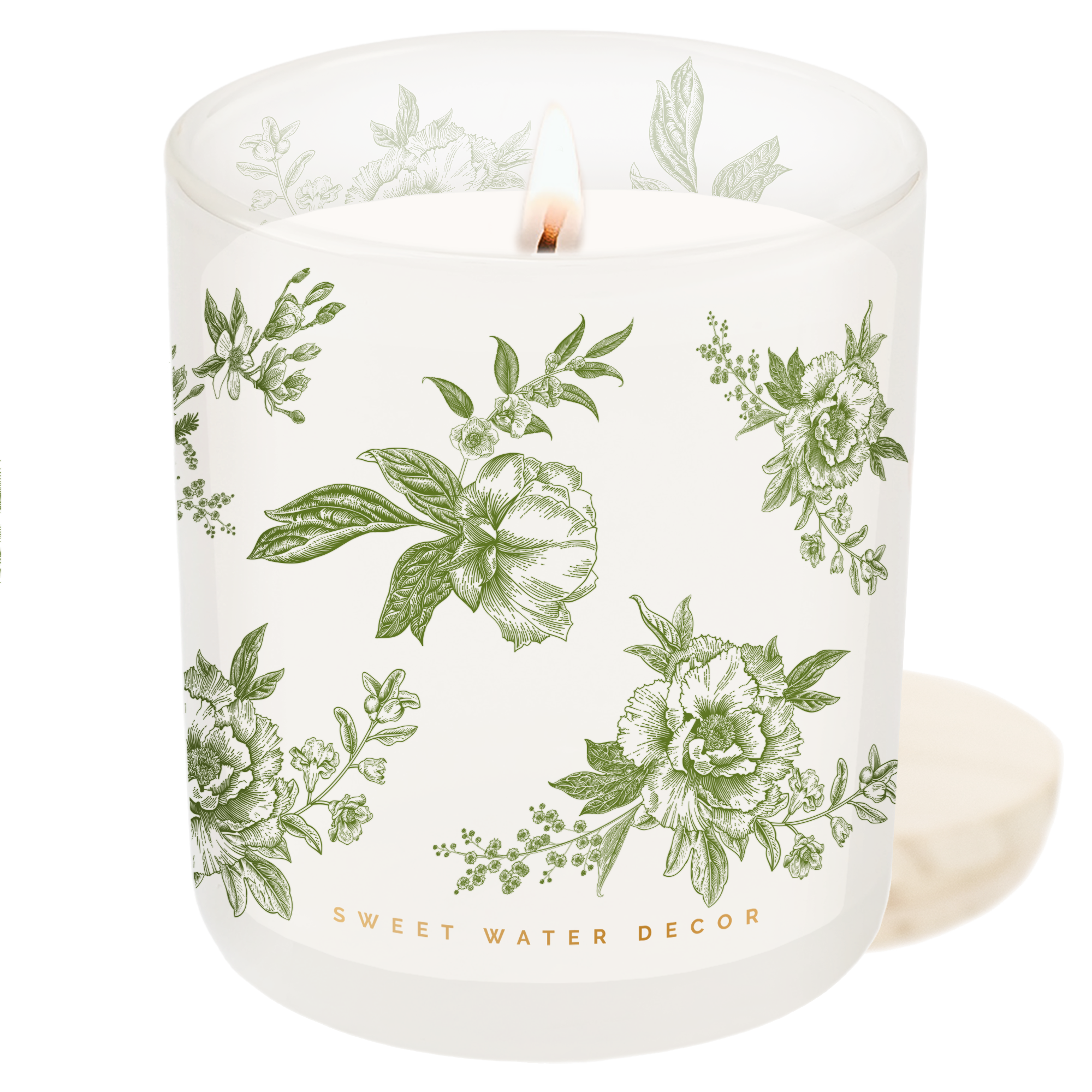 Green Delft Soy Candle - White Translucent Tinted Glass Jar - 12 oz ...